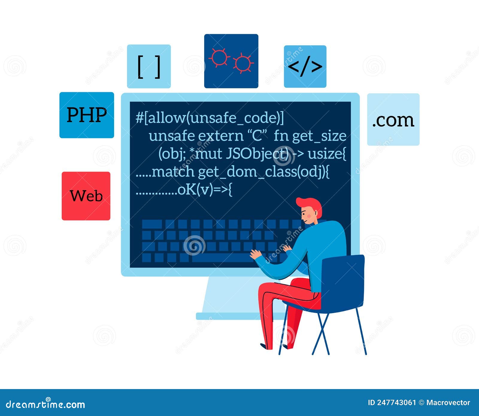 Professional Coding Programmer Composition Stock Illustration ...