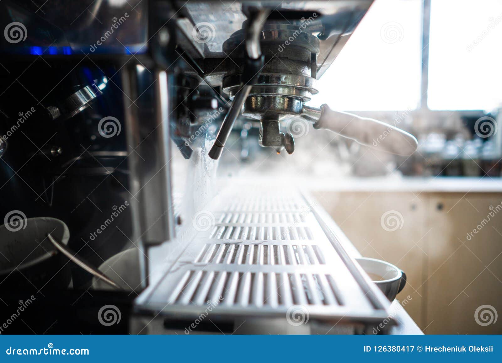 Coffee Machine in a Bar Close Up. Stock Image - Image of maker ...