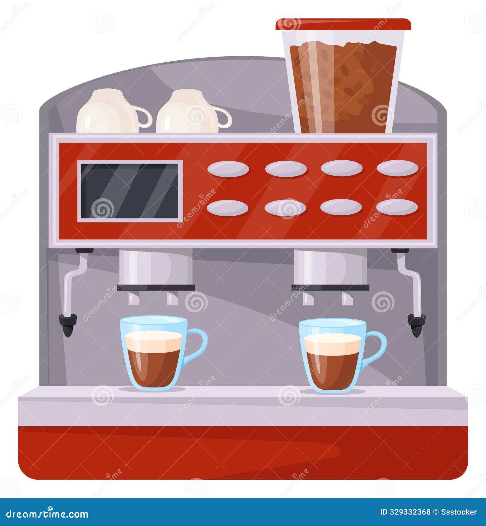 Professional Coffee Machine Making Delicious Fresh Espresso Coffee ...