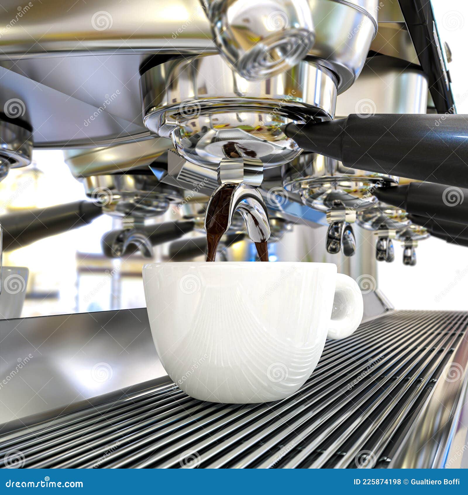 Professional Coffee Machine Making Delicious Fresh Espresso Coffee ...