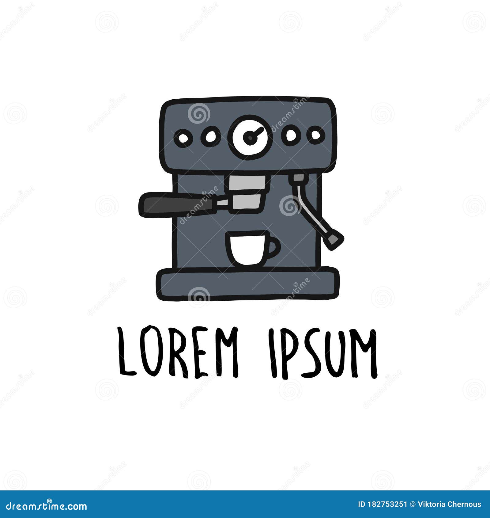 Professional Coffee Machine Doodle Icon, Vector Illustration Stock ...