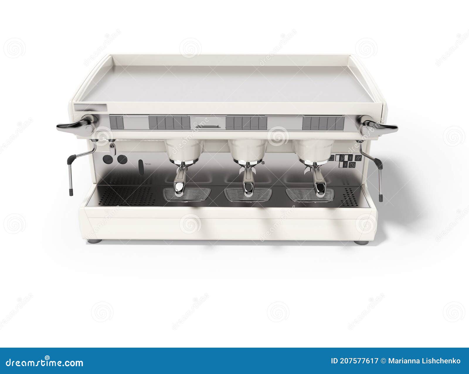 Professional Coffee Machine Front View 3d Render on White Background ...