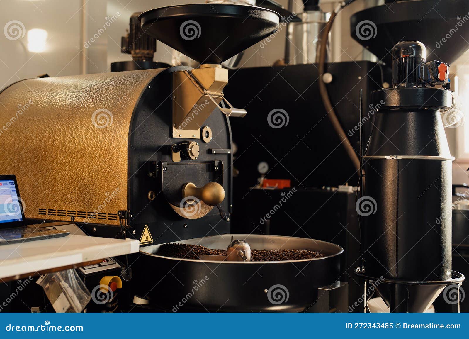 Professional Coffee Roasting Machine in Process Stock Image - Image of scent, caffeine: 272343485