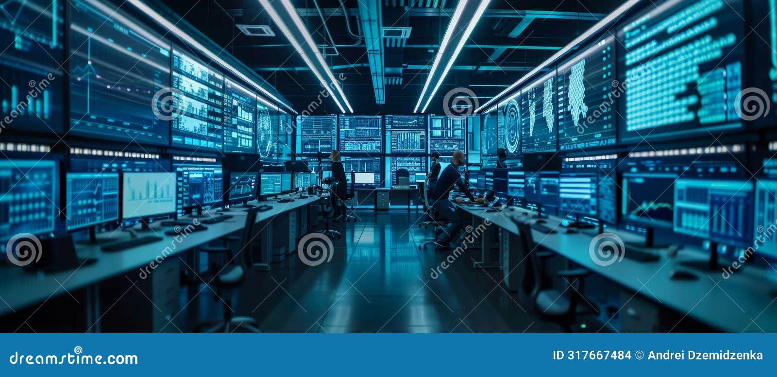 Professional Computer Data Science Engineers Work on Desktops with ...