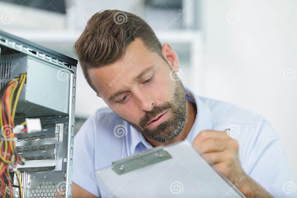 Professional Computer Service Clipboard Writing Stock Image - Image of inside, repaired: 281403117