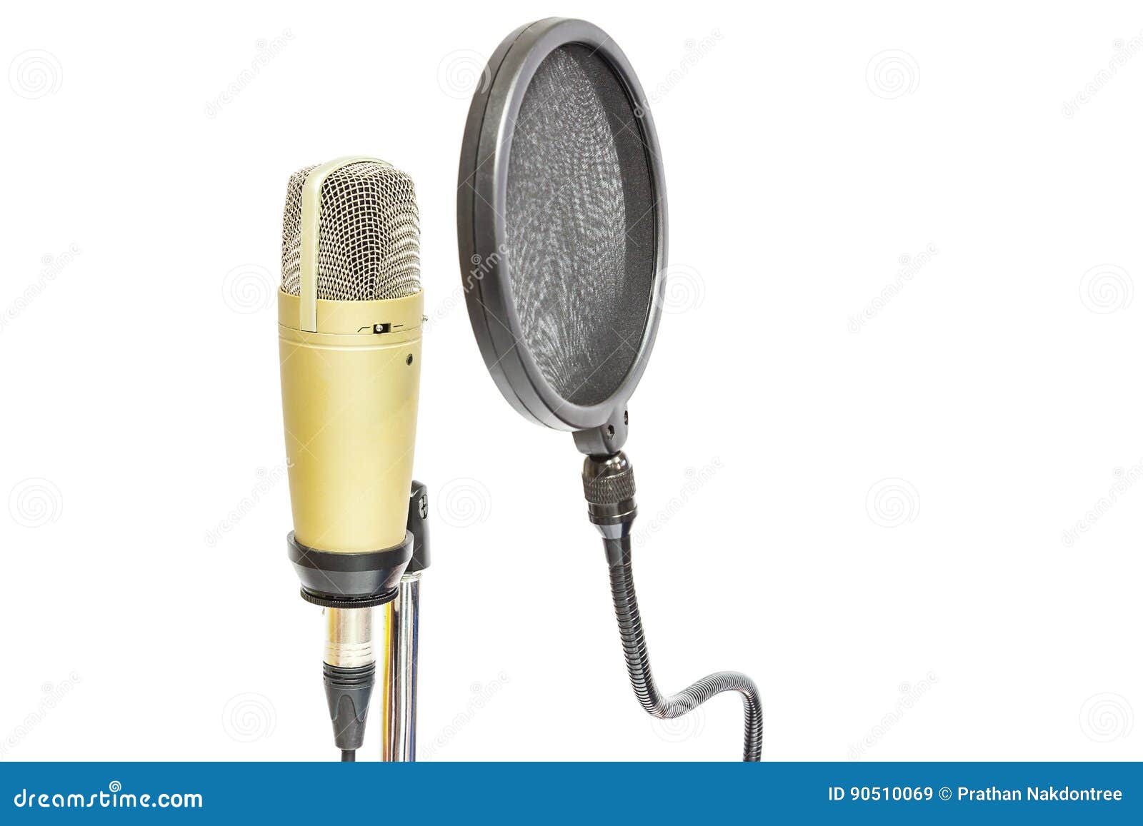 Professional Condenser Microphone with Pop Filter Stock Image - Image ...