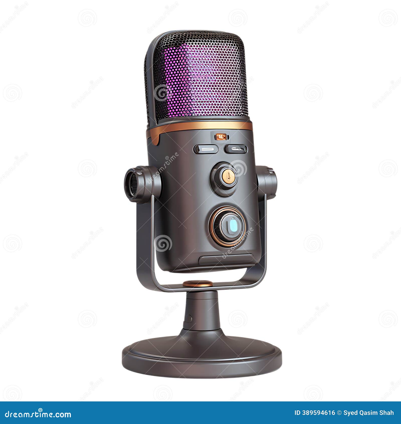 Professional Red Condenser XLR Microphone Isolated Studio Shot For ...