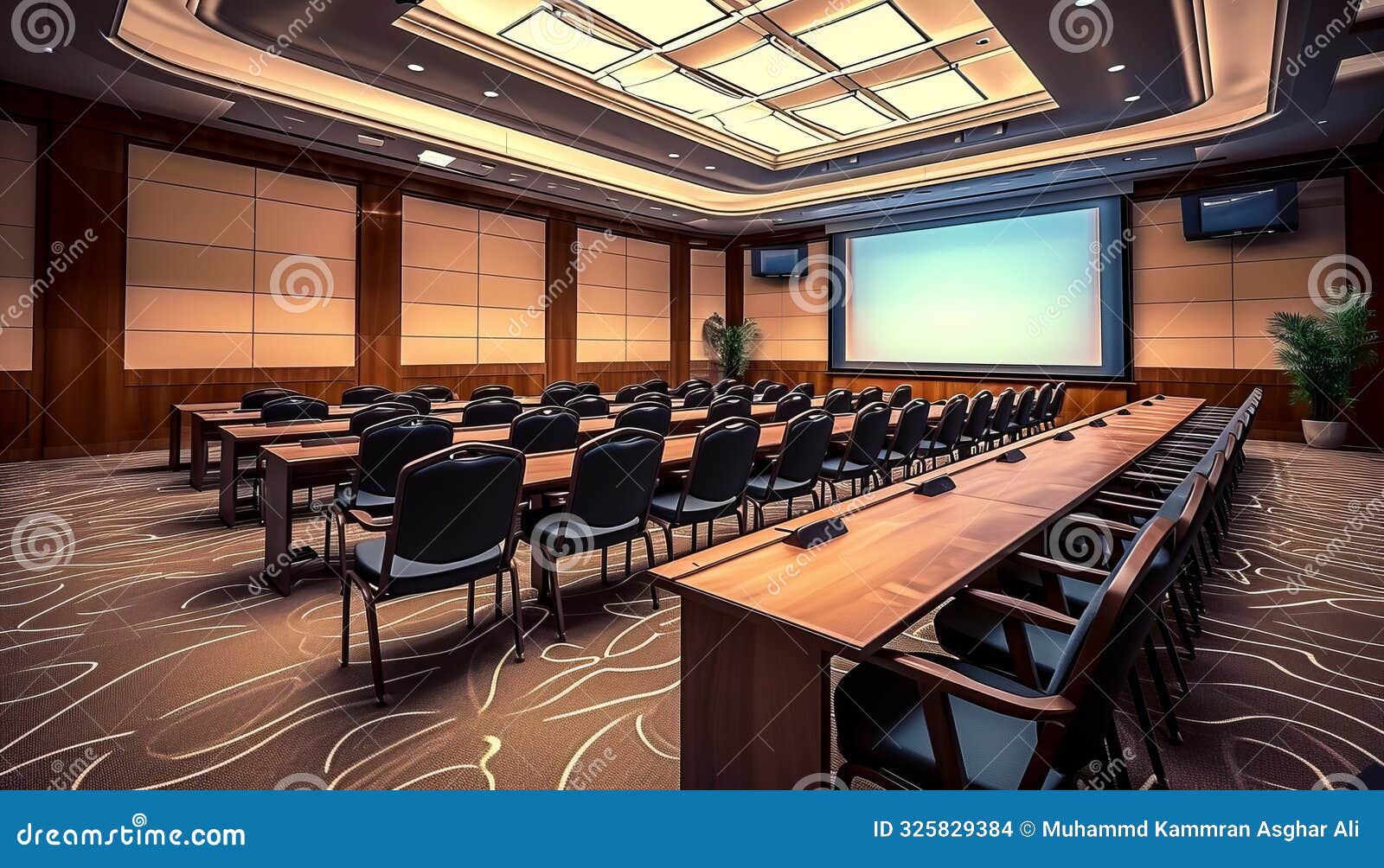 Professional Conference Center Room Stock Illustration - Illustration ...