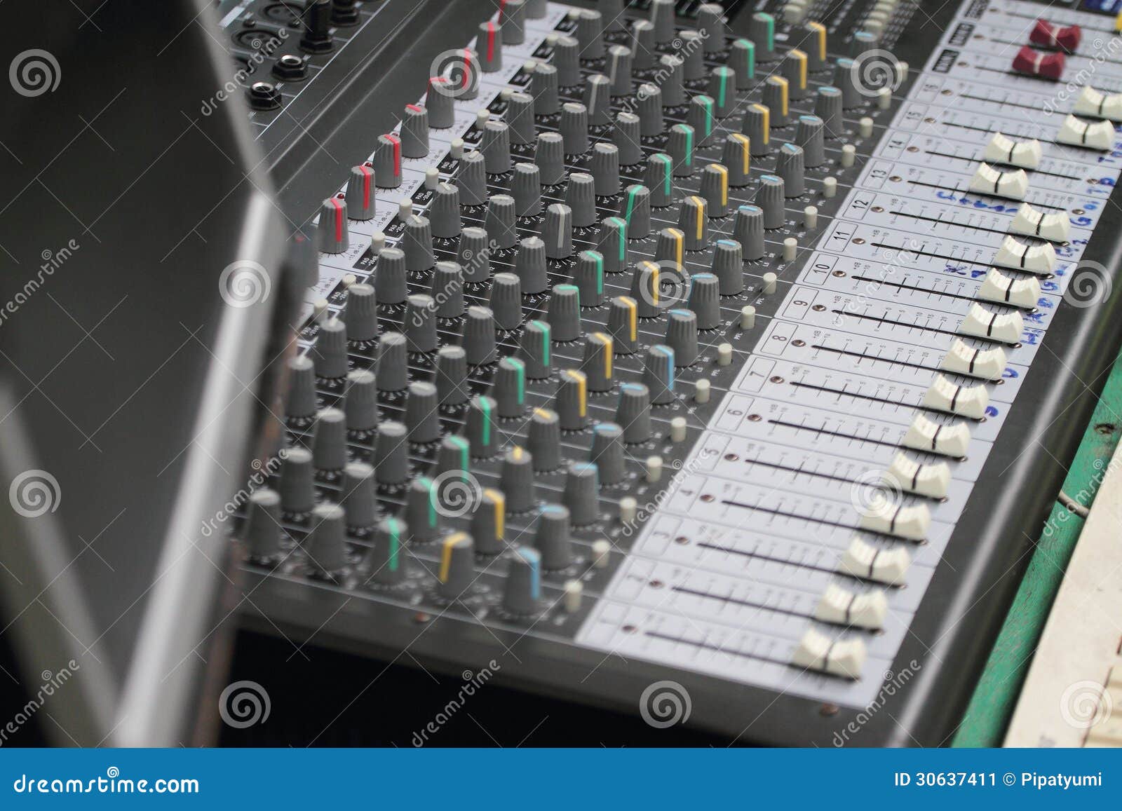 Professional Console in Recording Studio Stock Image - Image of level ...