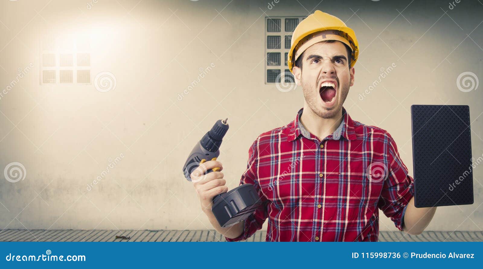 Professional Construction Screaming Stock Photo - Image of buildings ...