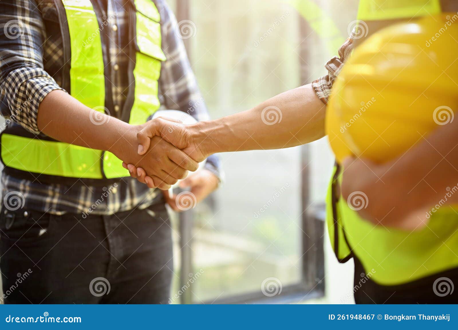 Professional Construction Engineer or Worker Shaking Hands with His ...