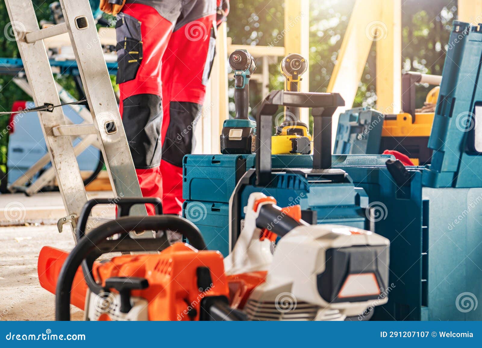 Professional Construction Site Power Equipment Stock Image - Image of ...