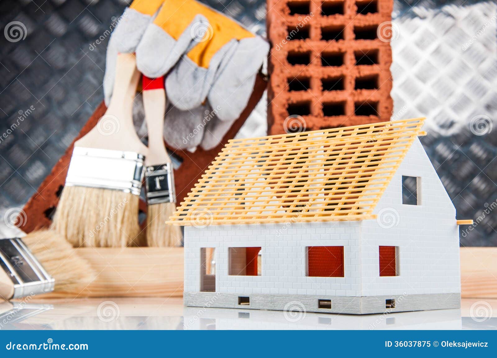 Professional Construction Site Stuff Stock Image - Image of roofer ...