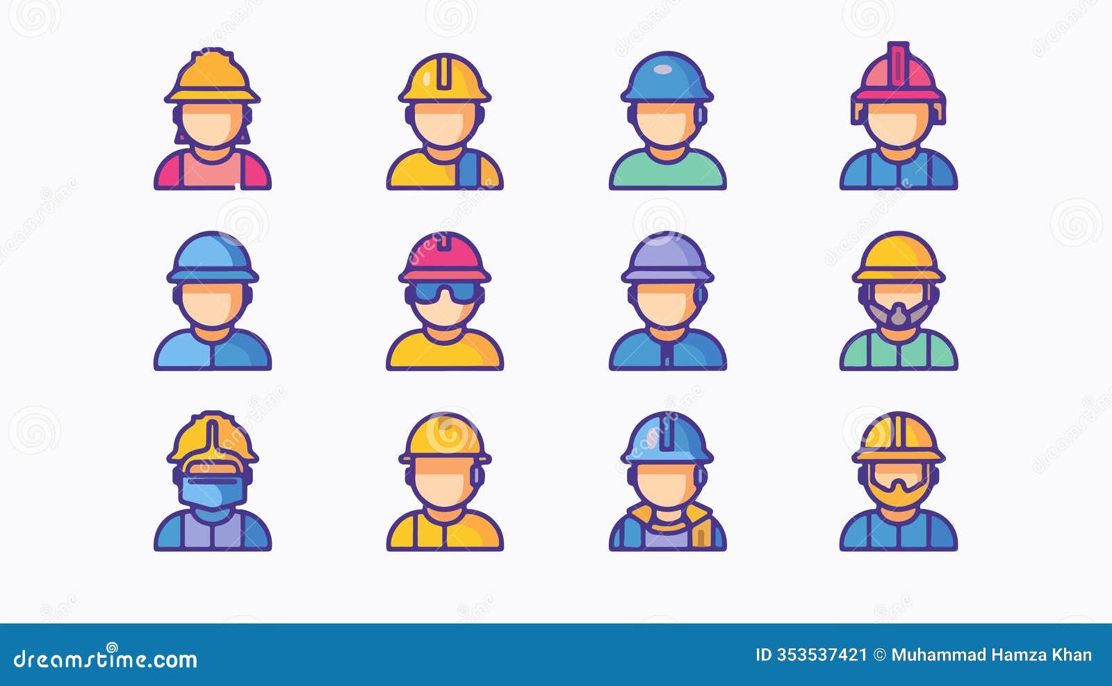 Professional Construction Worker Icon for Building Projects and ...