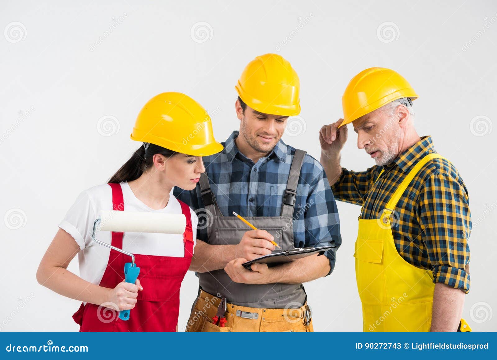 Professional Construction Workers Stock Image - Image of discussion ...