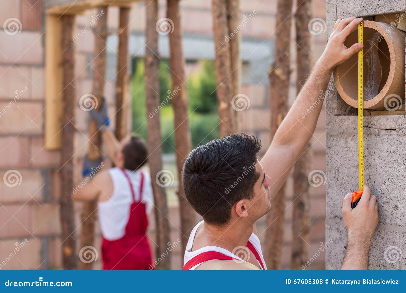Professional Construction Workers Stock Photo - Image of measure, male ...
