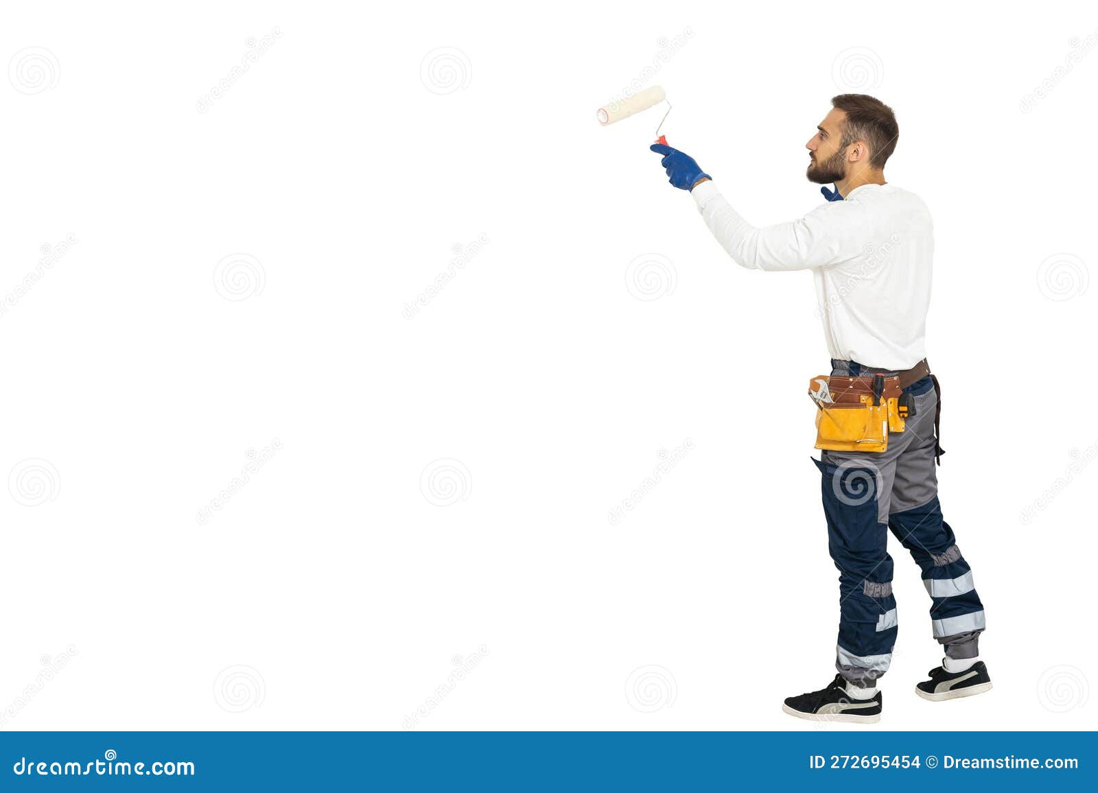 Professional Constructor on White Background Stock Photo - Image of ...
