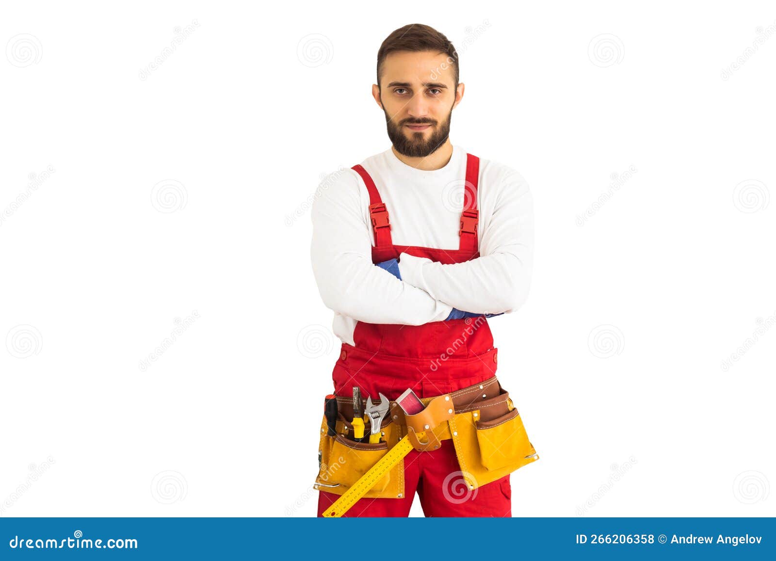Professional Constructor on White Background Stock Photo - Image of ...