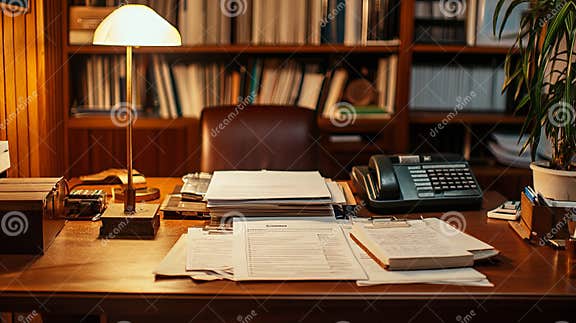 A Professional Consultation Setup with Printed Documents and an ...