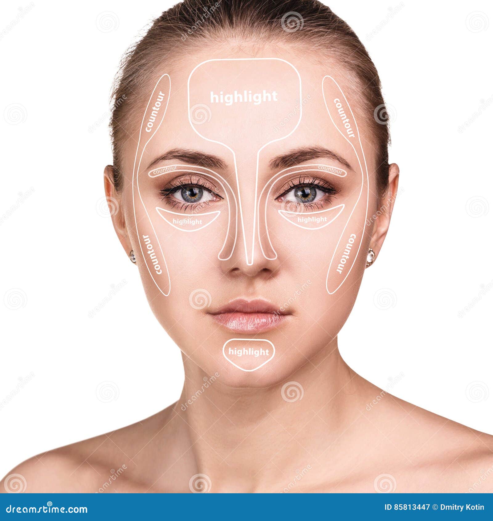 Professional Contouring Face Make-up. Stock Image - Image of blusher ...