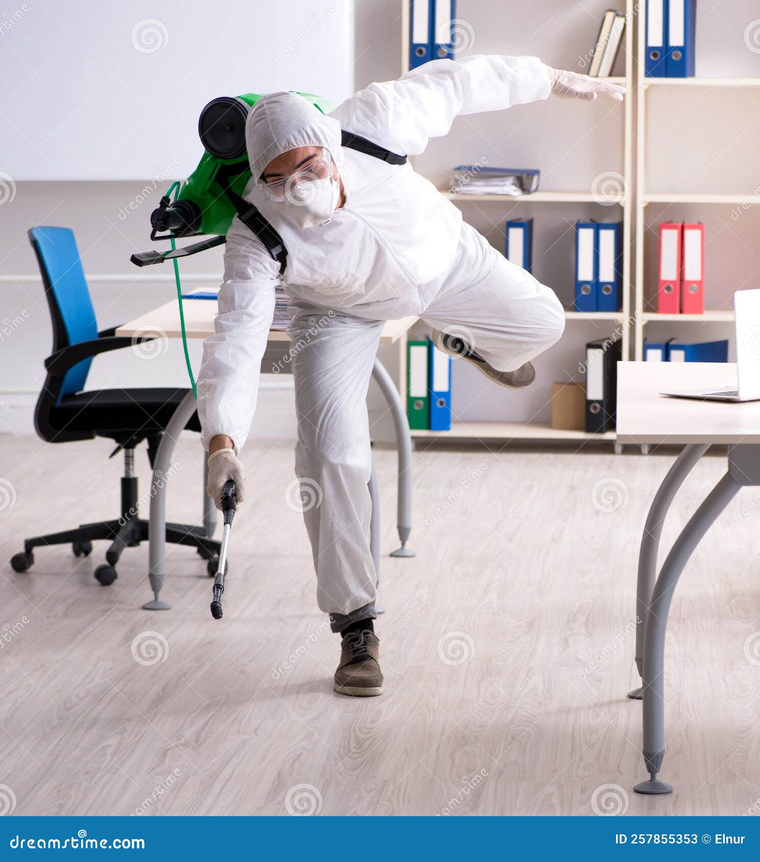 The Professional Contractor Doing Pest Control at Office Stock Image ...