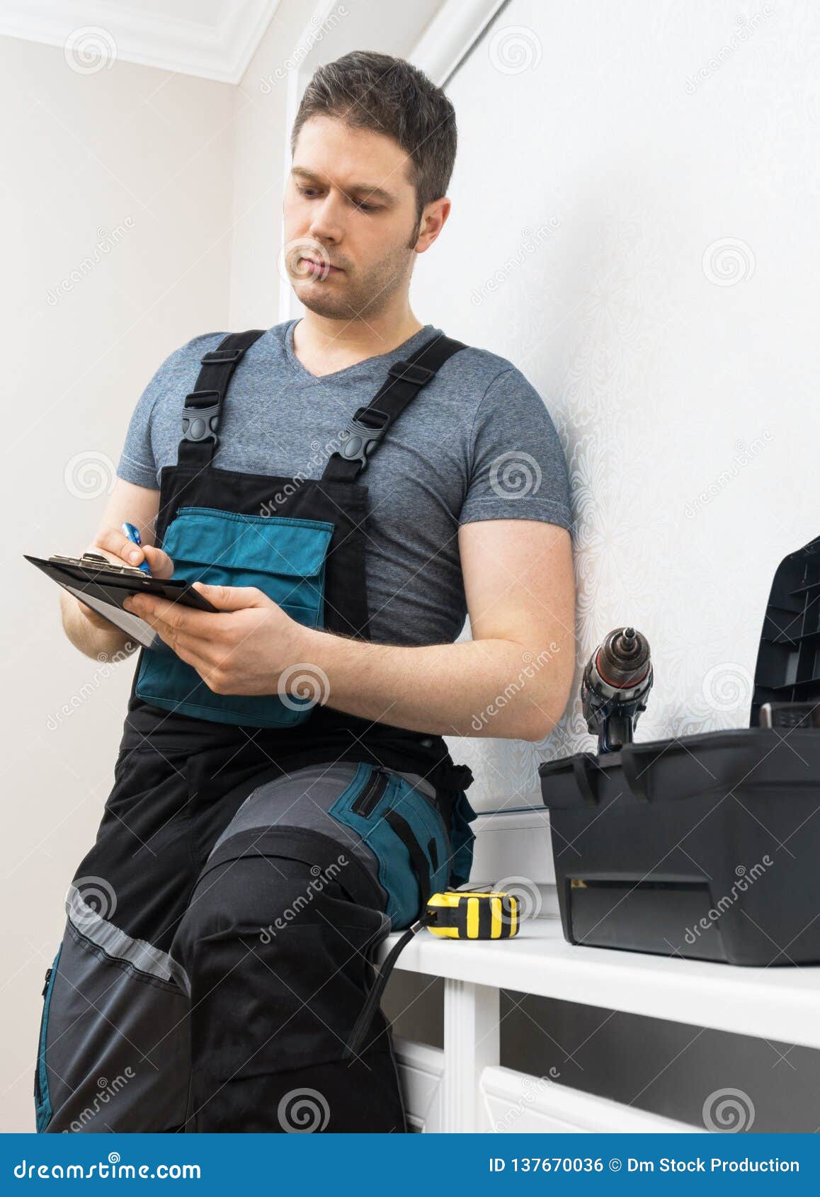 Professional contractor stock photo. Image of inspector - 137670036