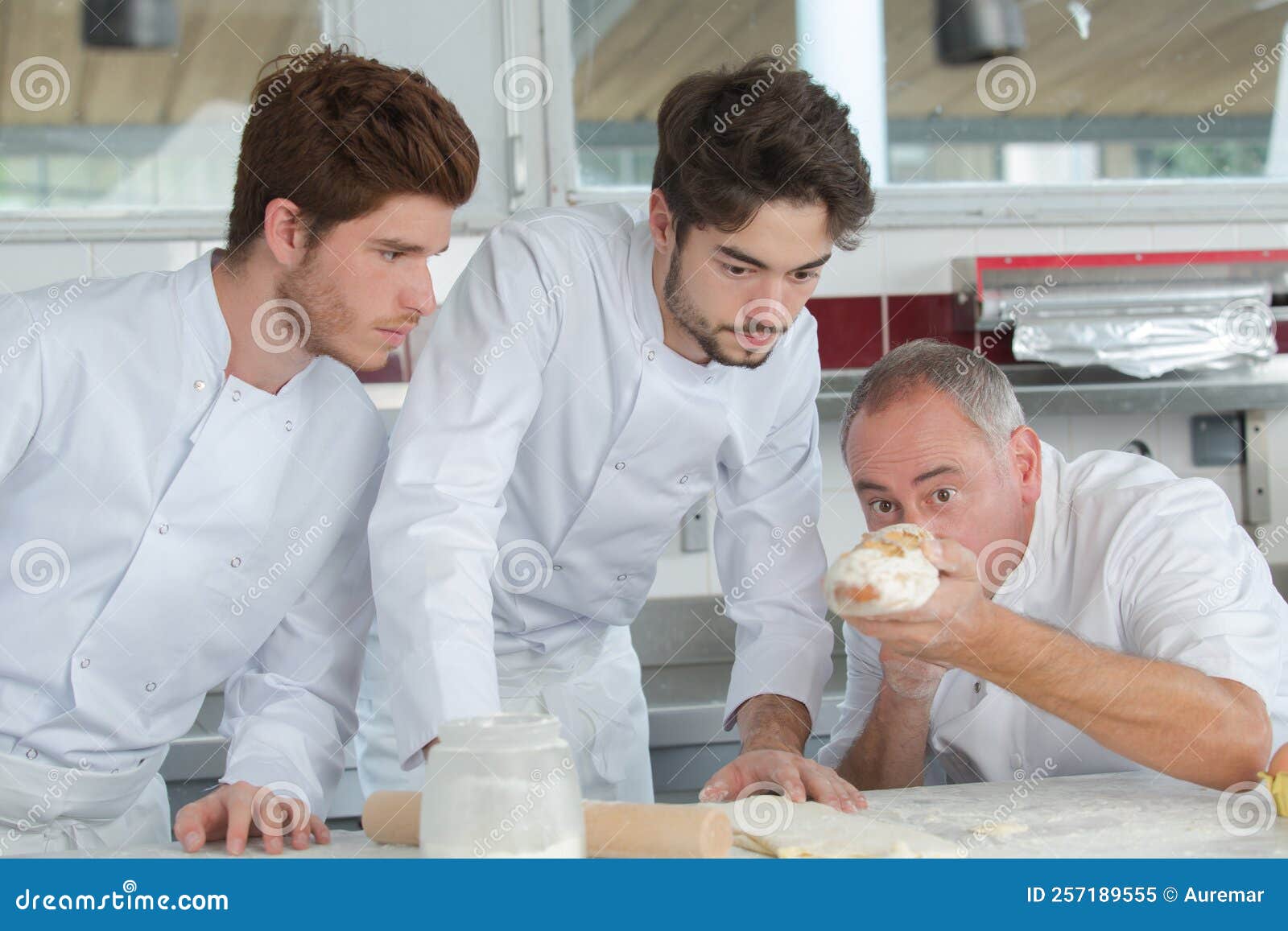 Professional Cook with Apprentice Stock Image - Image of kitchen ...