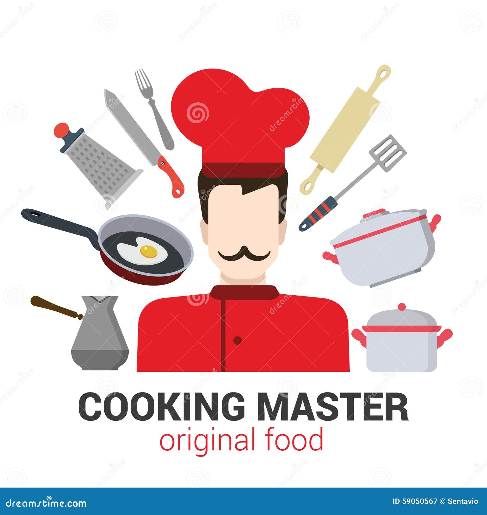 Professional Cook Chef Vector Icon: Restaurant, Cooking, Tools Stock ...