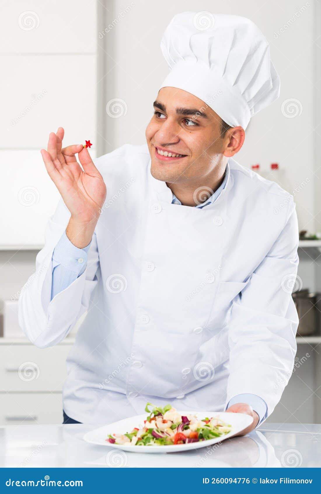 Professional Cook is Evulating Salad Stock Photo - Image of lifestyle ...