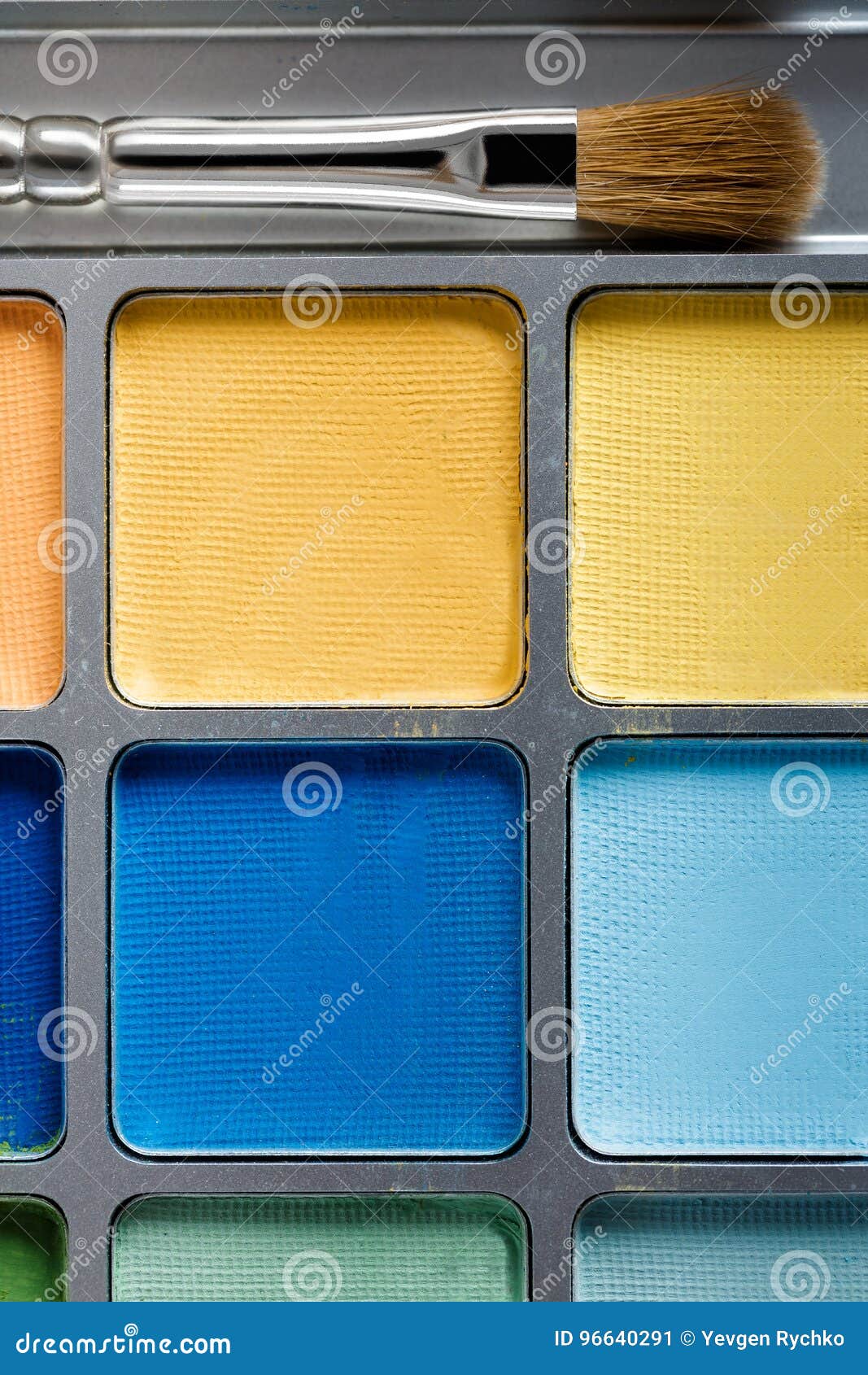 Professional Cosmetics. Palette of Multicolored Eye Shadow and Makeup ...