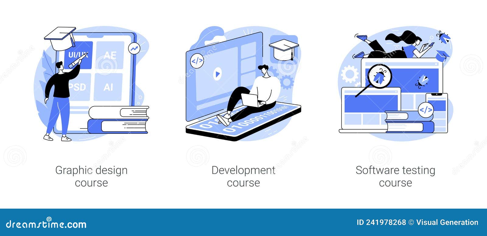 Professional it Courses Isolated Cartoon Vector Illustrations Se Stock ...