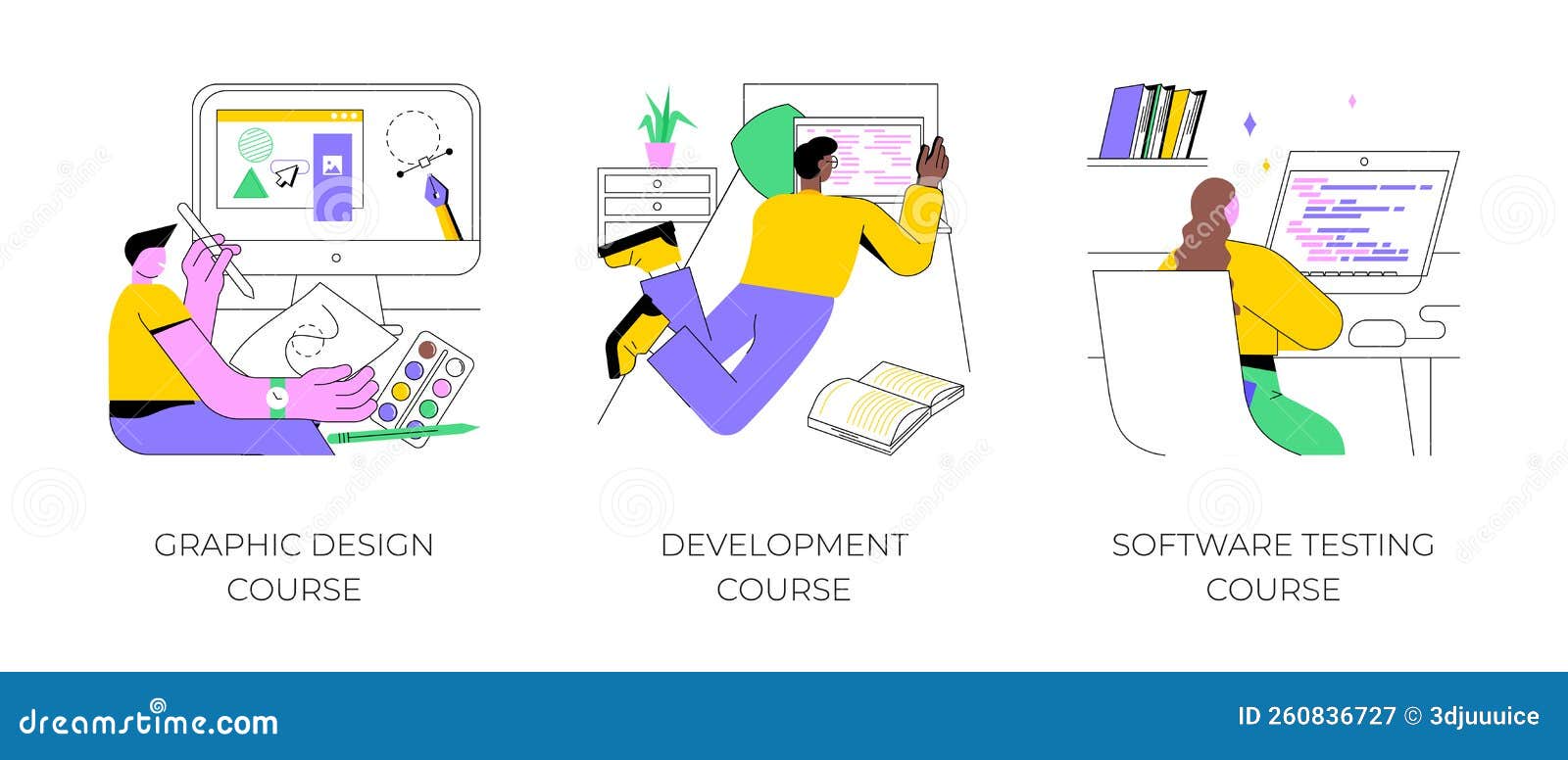 Professional it Courses Isolated Cartoon Vector Illustrations. Stock ...