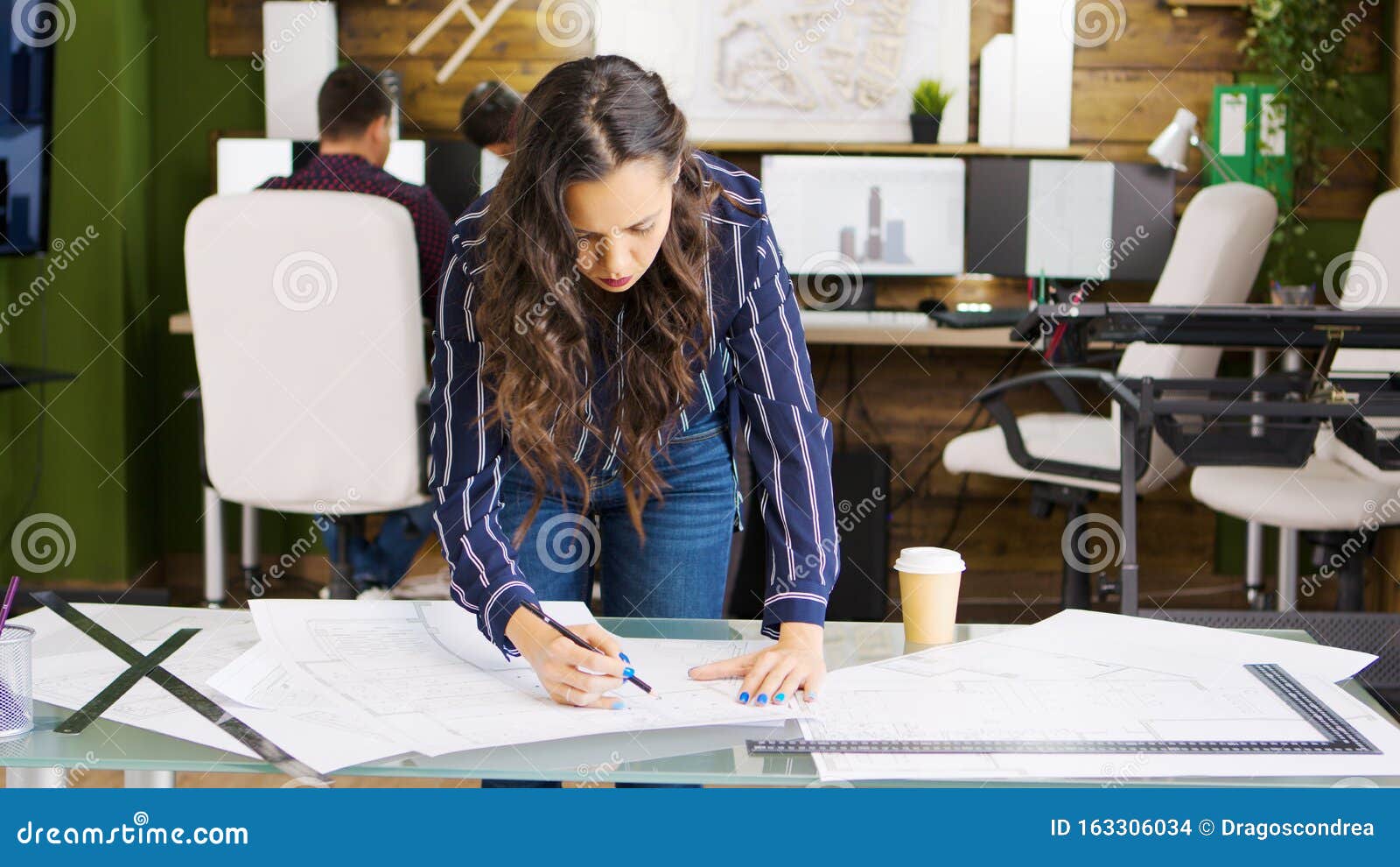 Professional Creative Designer Working on New Project Stock Photo ...