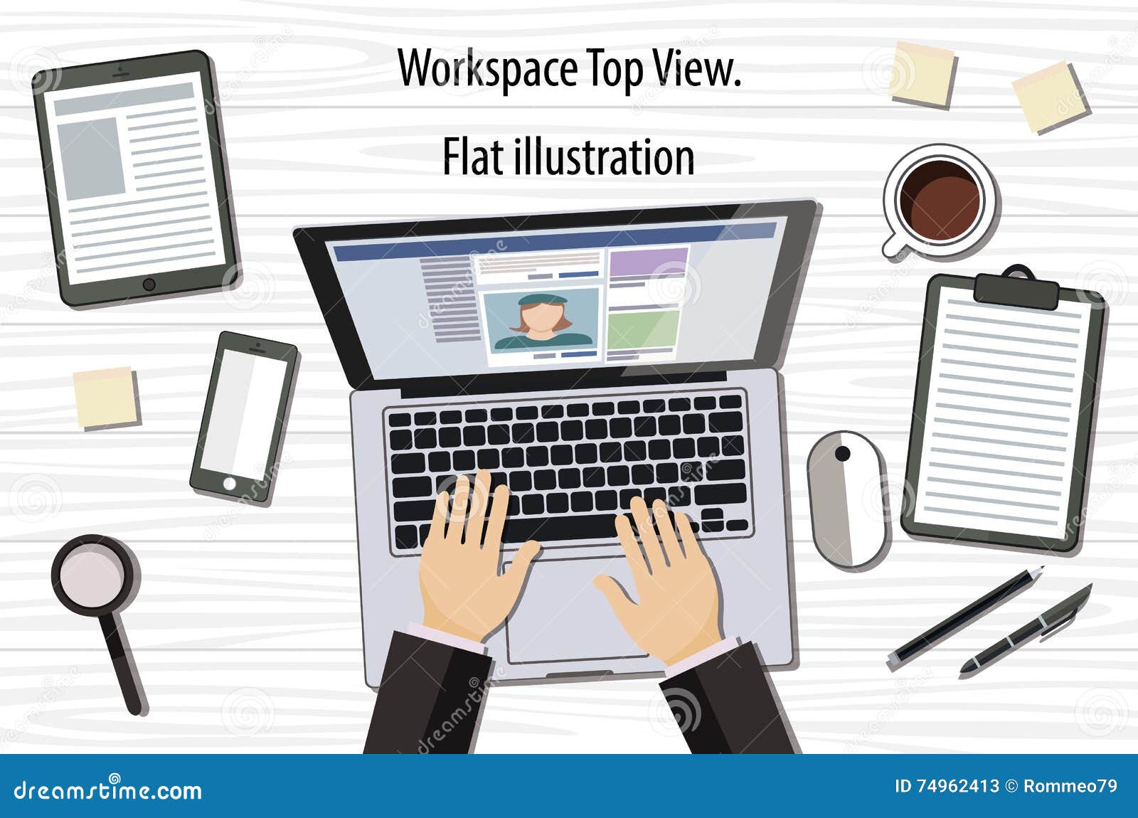 Professional Creative Graphic Designer Working at Office Desk, he is ...