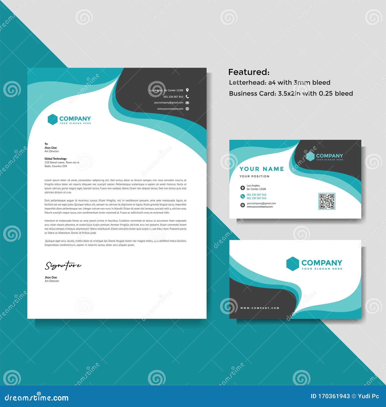 Professional Creative Letterhead and Business Card Vector Template ...