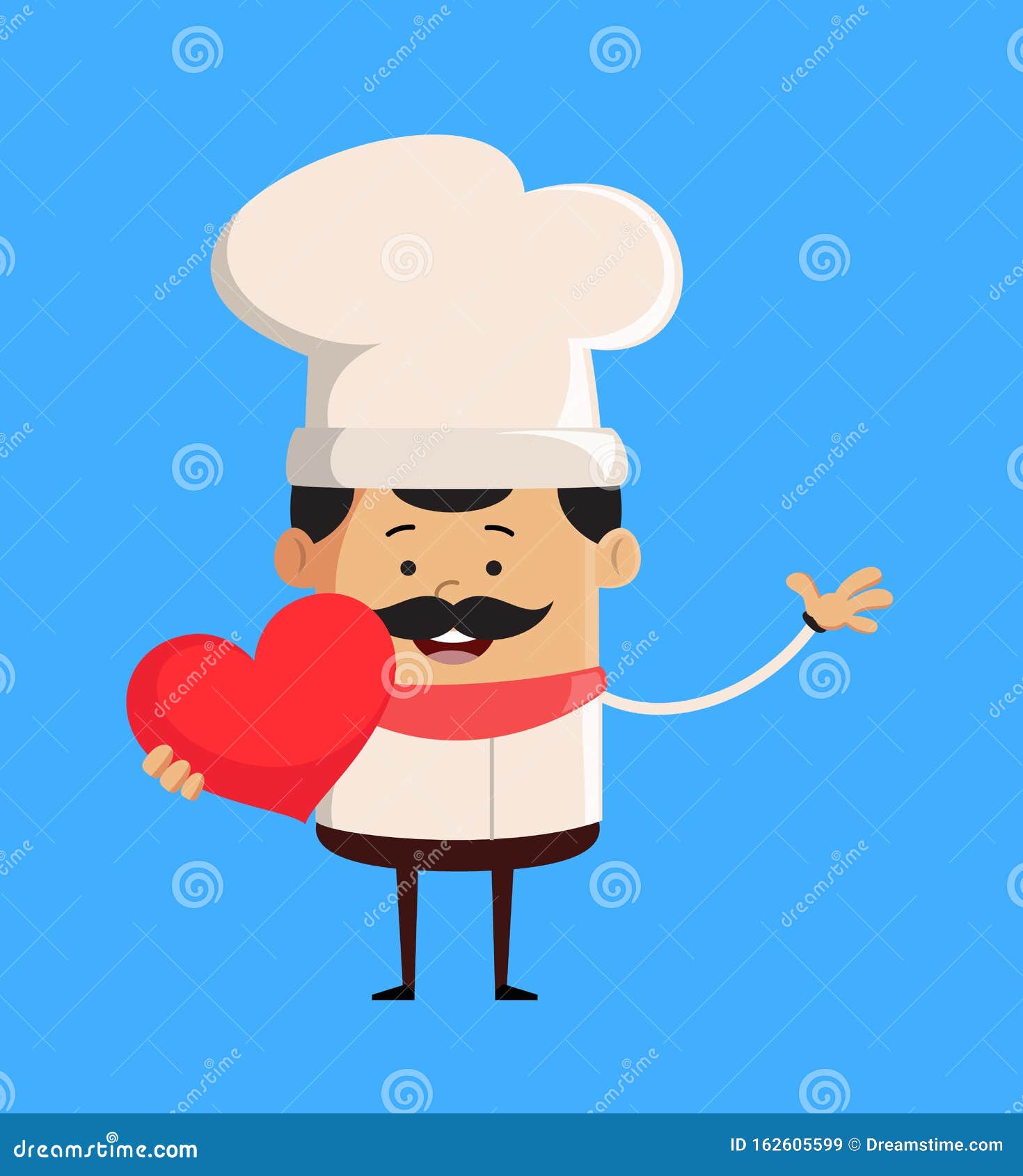 Professional Cute Chef - Holding a Heart and Showing with Hand Stock ...