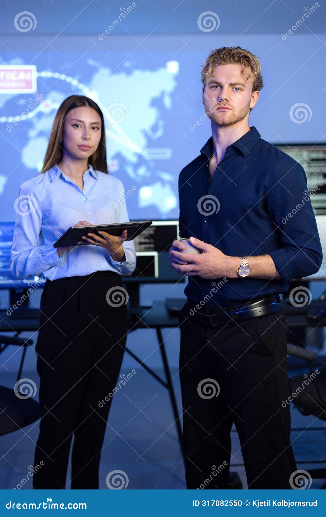 Professional Cyber Security Team in Front of Cybersecurity SIEM System ...