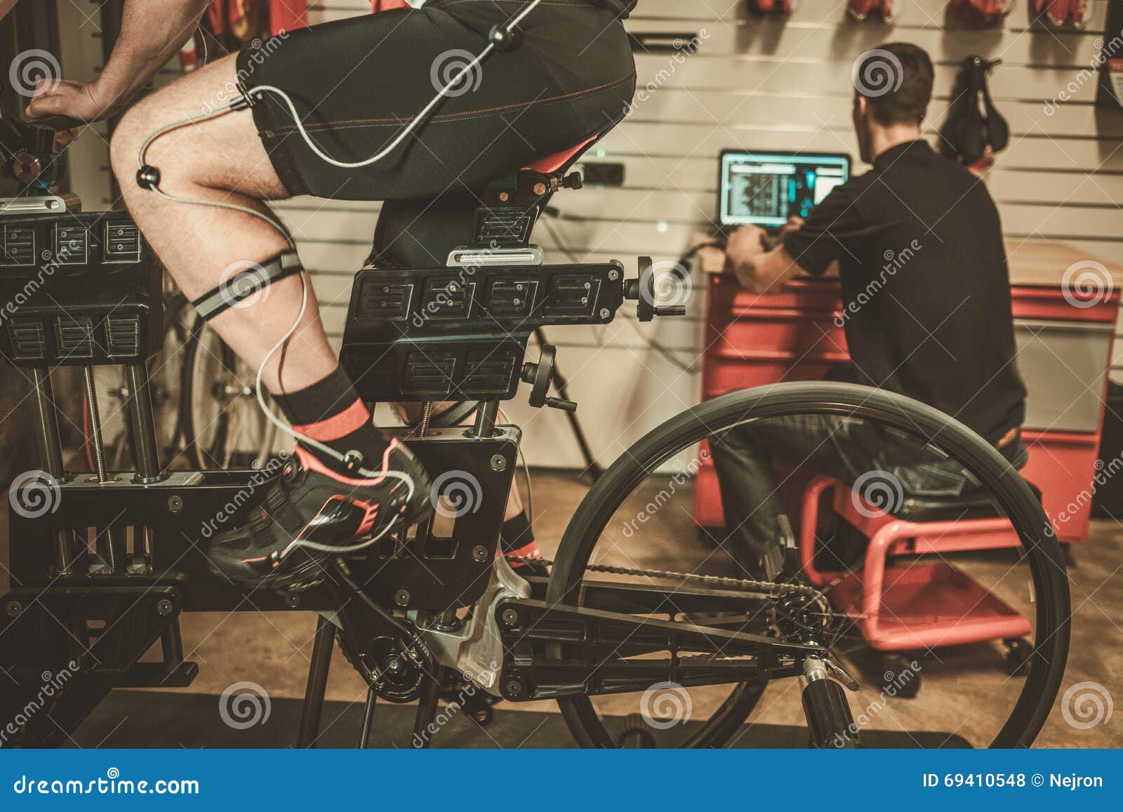 Professional Cyclist Being Tested on Body Geometry Simulator in Fit ...