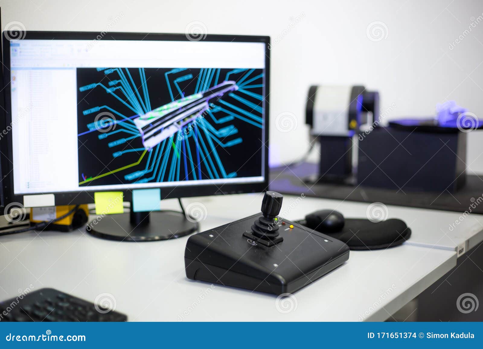 Professional 3D Scanner Scanning an Industrial Object, Plastic Molding ...