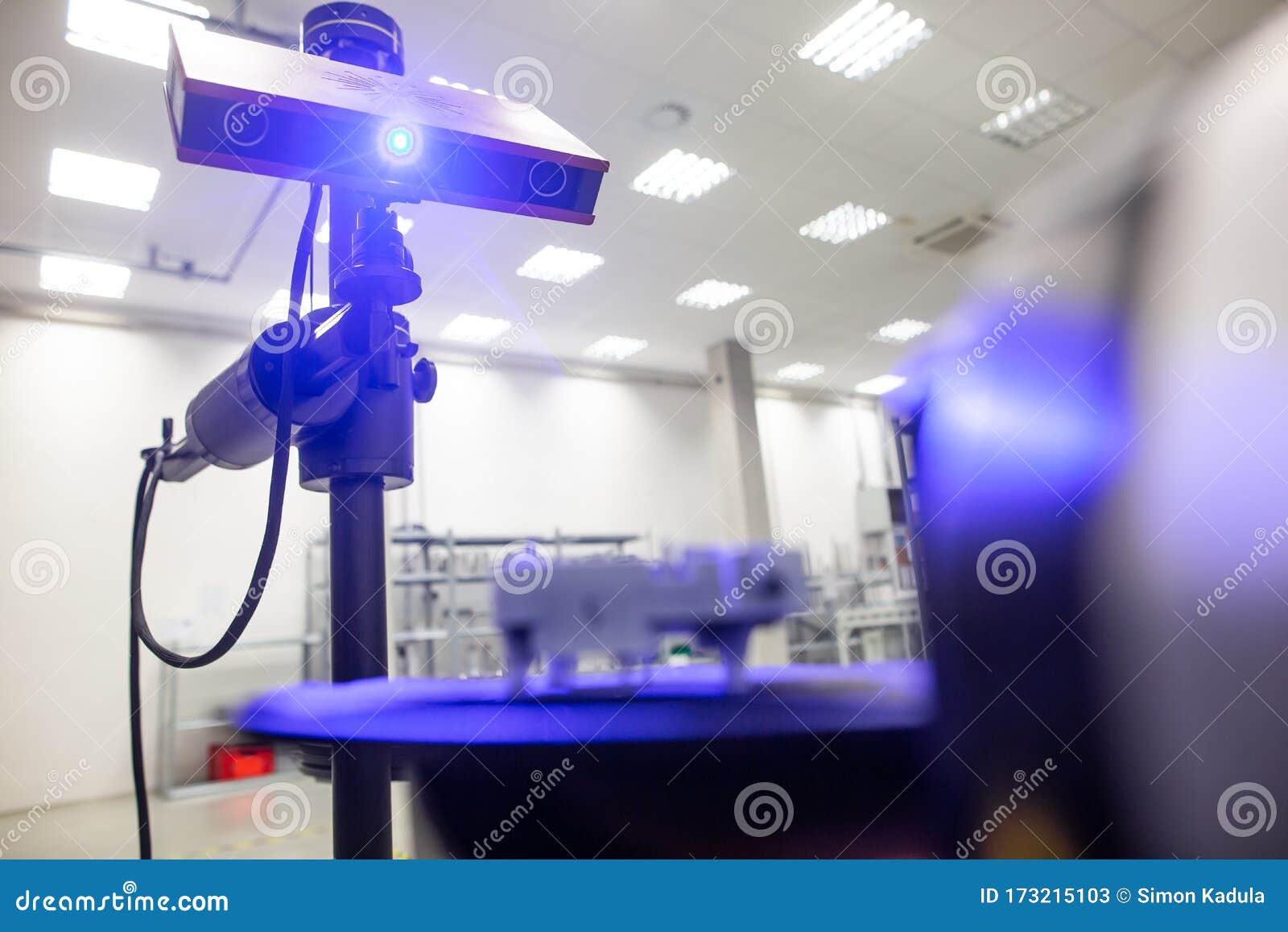 Professional 3D Scanner Scanning an Industrial Object Plastic Molding ...