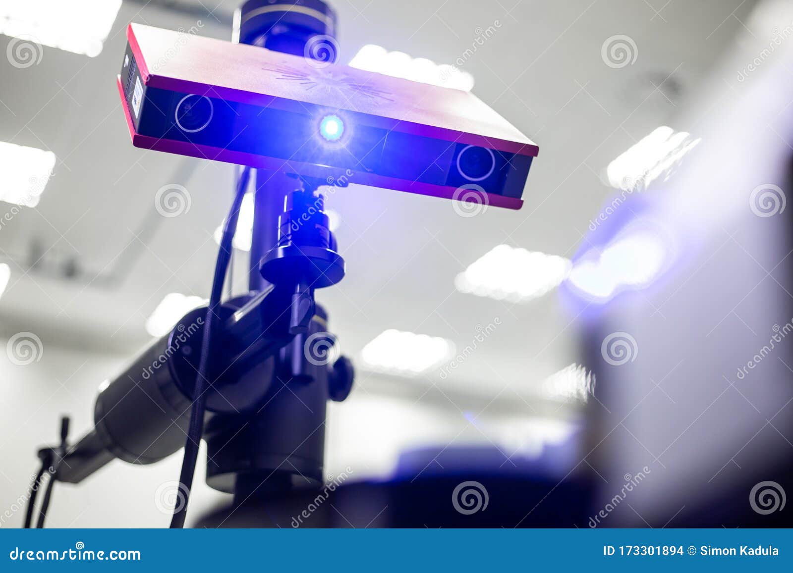 Professional 3D Scanner Scanning an Industrial Object Plastic Molding ...