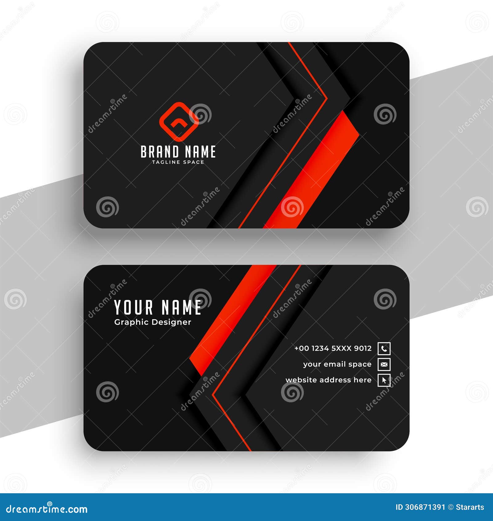 Professional Dark Black Corporate Office Card Template for Promotion ...