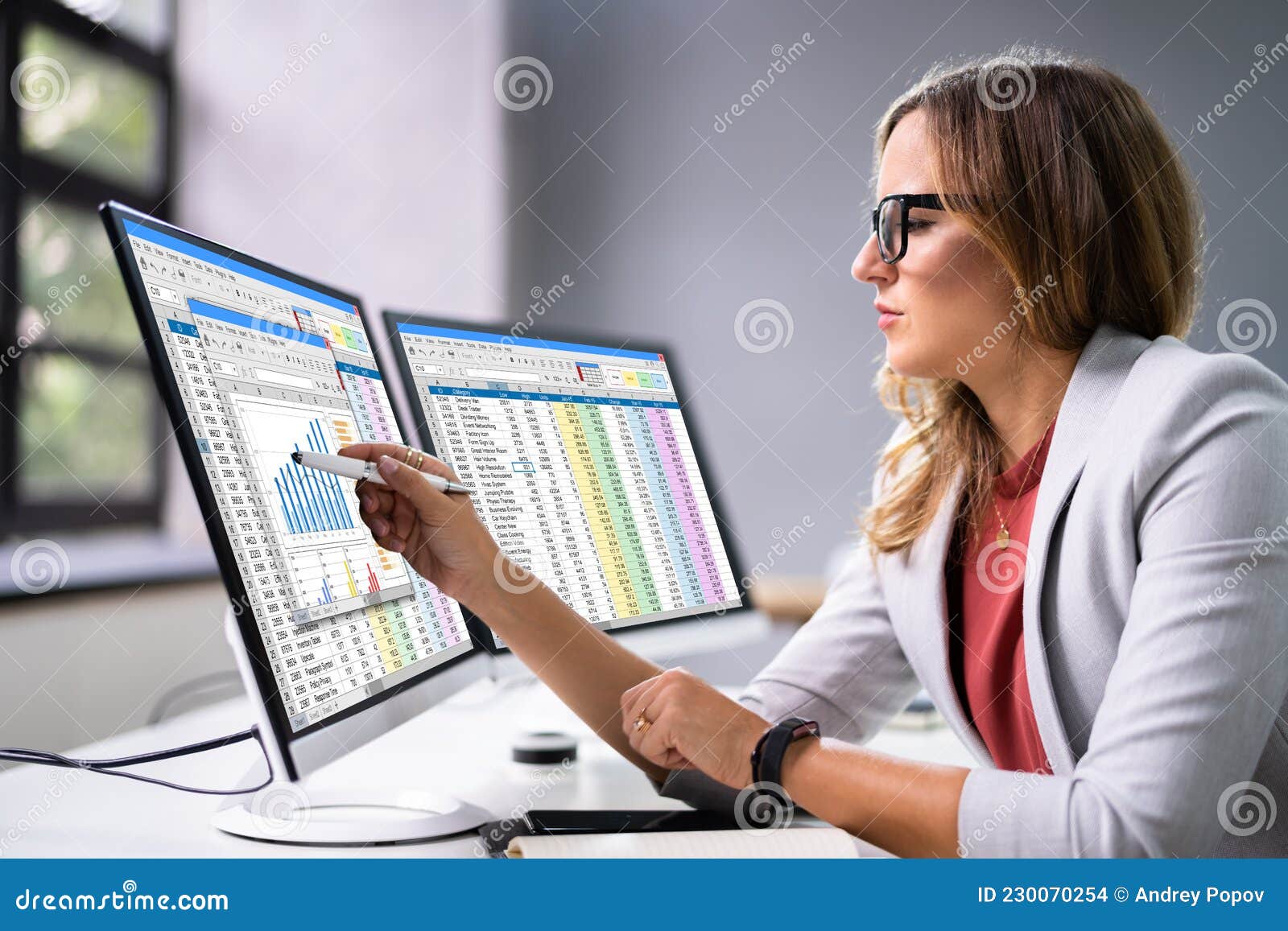 Professional Data Analyst stock photo. Image of desktop - 230070254