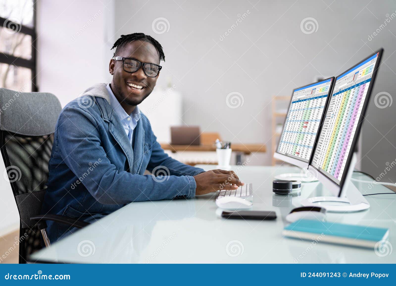 Professional Data Analyst stock image. Image of working - 244091243
