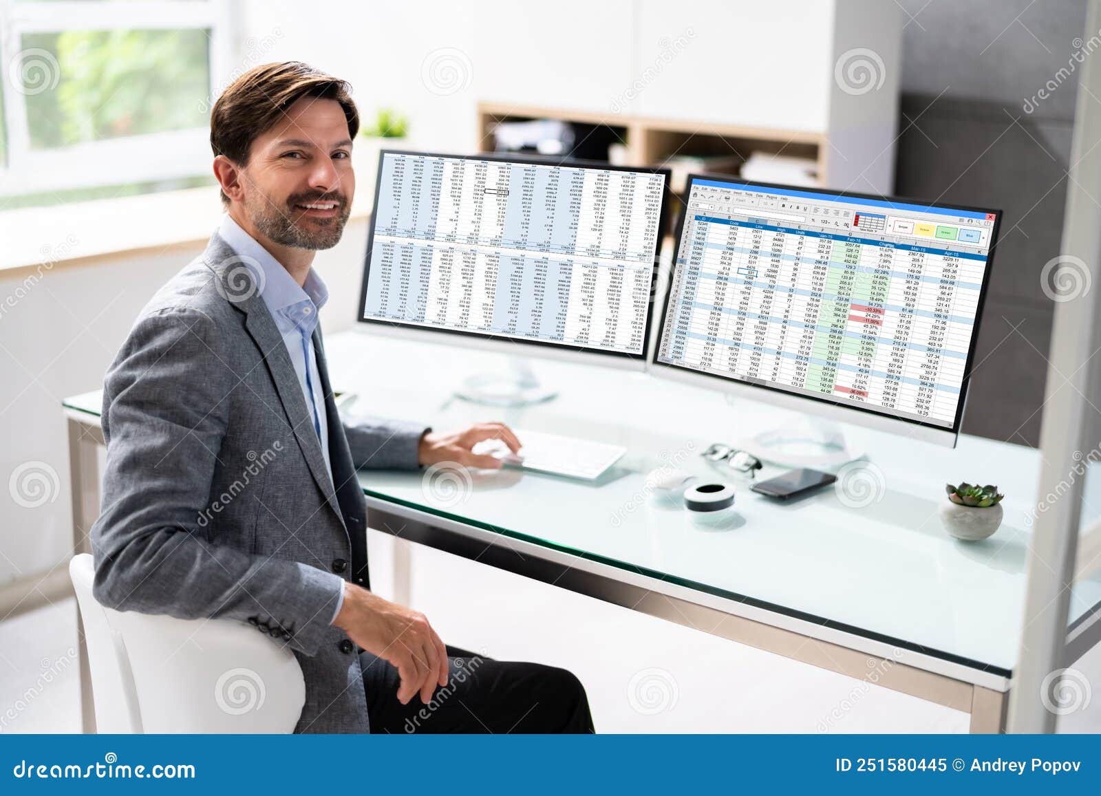 Professional Data Analyst stock image. Image of glass - 251580445
