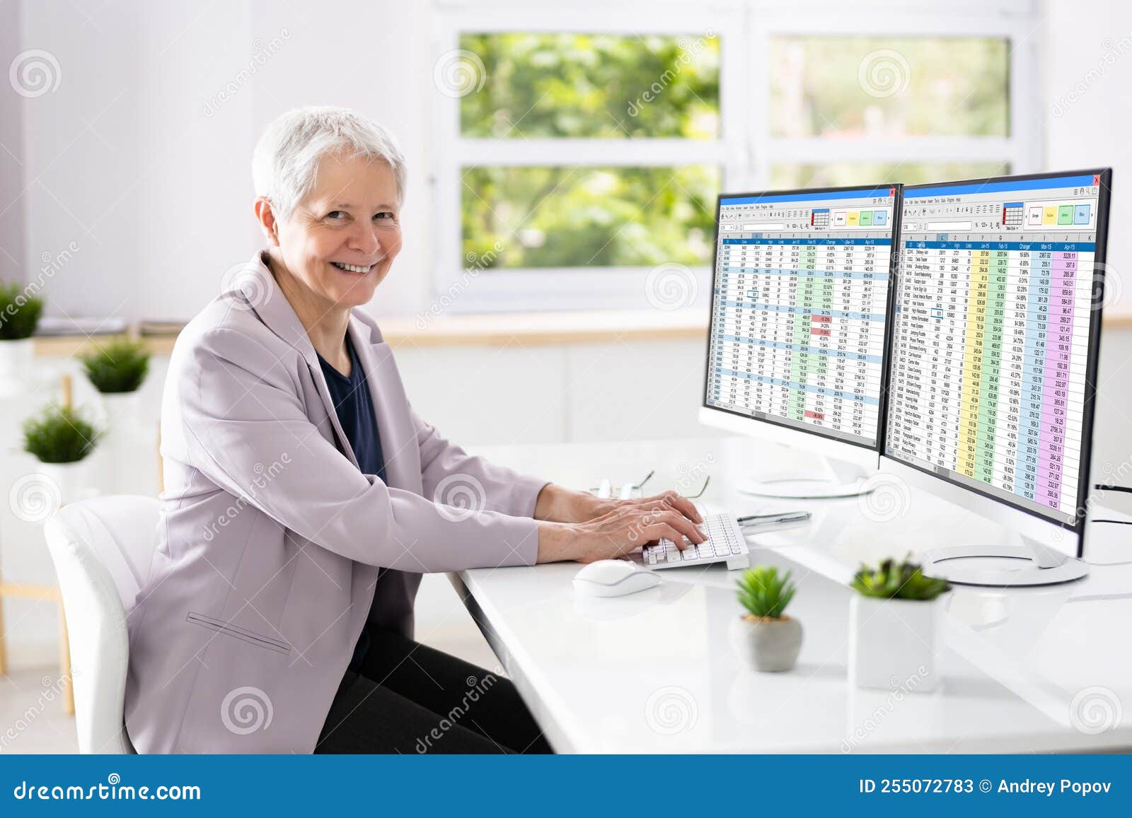 Professional Data Analyst stock image. Image of monitor - 255072783