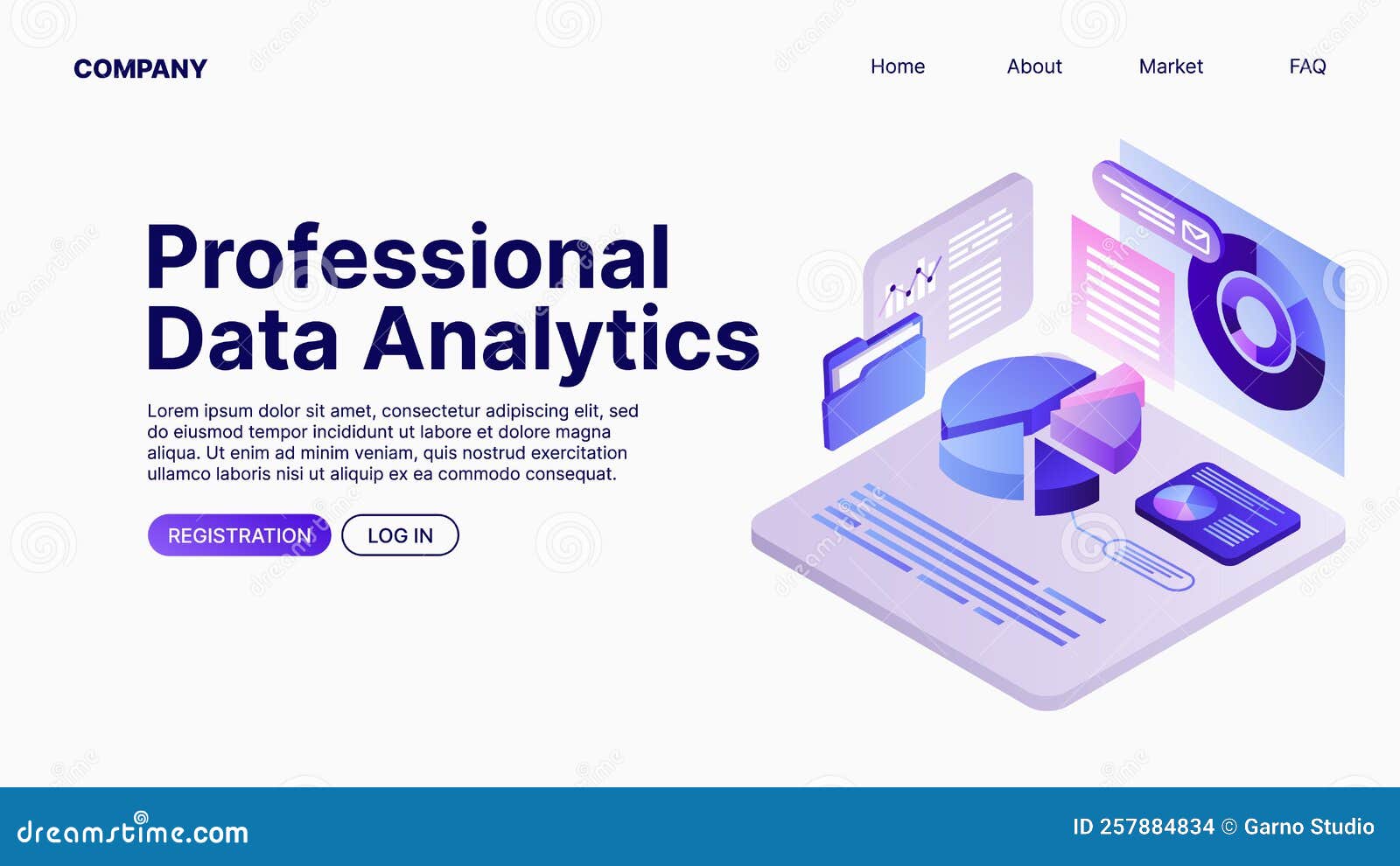 Professional Data Analytics. Data Analyse. Landing Page Template Stock ...