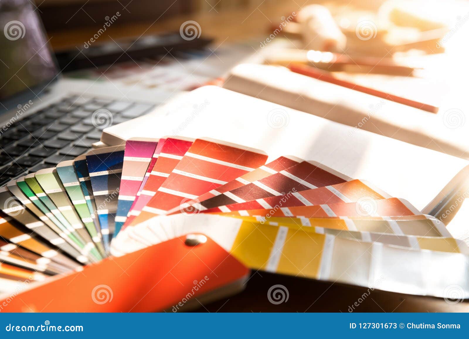 Professional Decorator Drawing on a House Project with Work Tool Stock ...