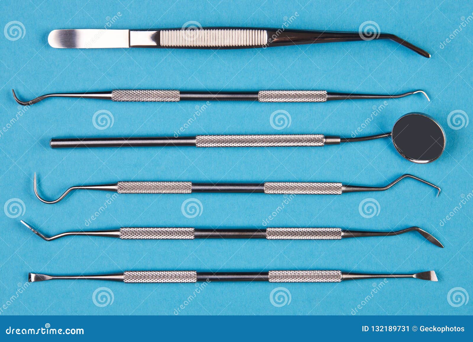 Professional Dentist Tools in Dental Office Close-up, Top View Stock ...