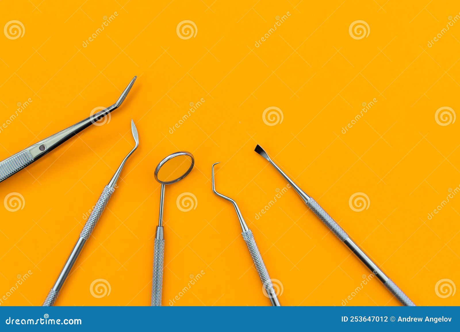 Professional Dentist Tools in Dental Office: Dentist Mirror, Forceps ...